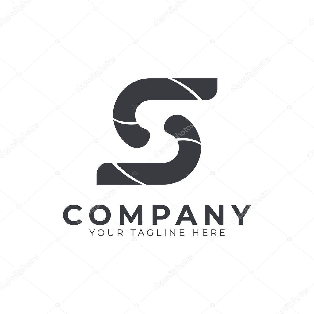 Letra inicial abstracta creativa S Logo Moderno y elegante. Estilo de ...