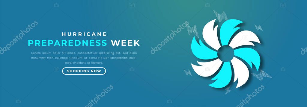 Happy Hurricane Preparedness Week Estilo de corte de papel Ilustración ...