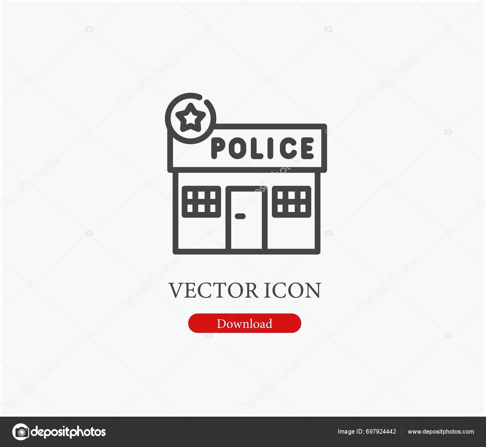 Polizei Vektor Symbol Symbol Line Art Style Für Design Präsentation ...