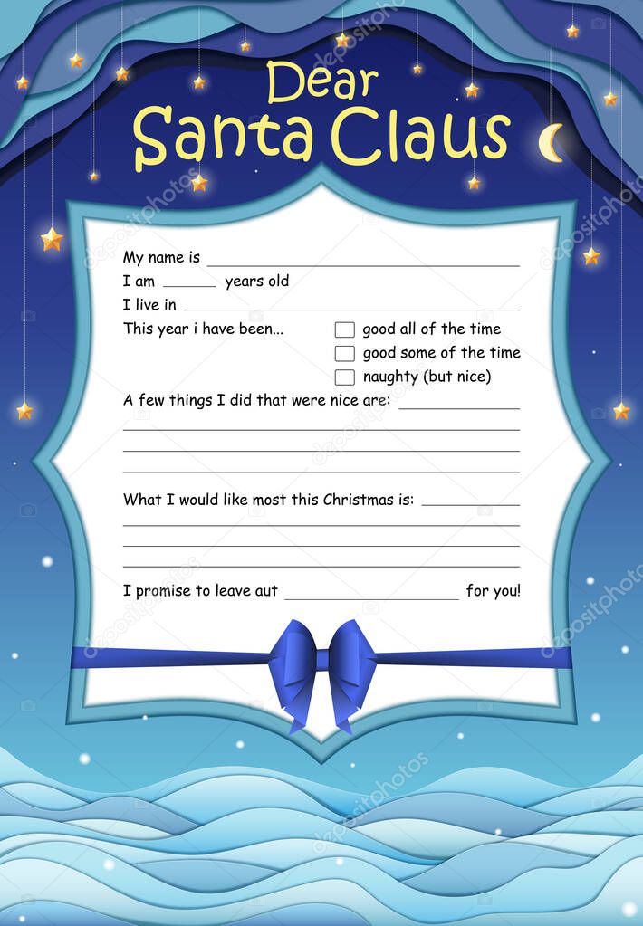 Plantilla de Navidad personalizable para carta a Santa Claus con ...