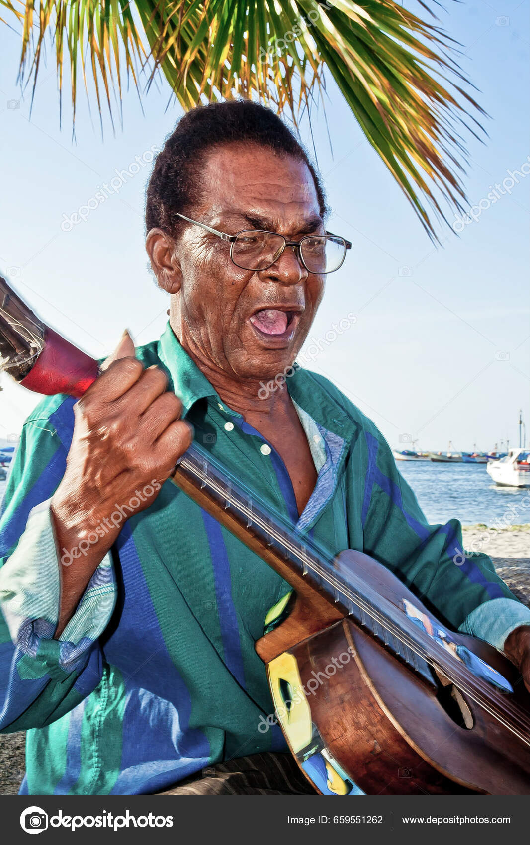 Afro Peruvian Musician Singing Popular Music Peru Paracas Peru – Stock ...