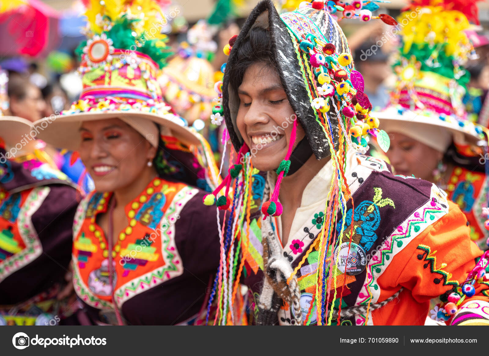 February 2024 Lima Peru Dancers Music Bands Parade Festivity Virgin ...