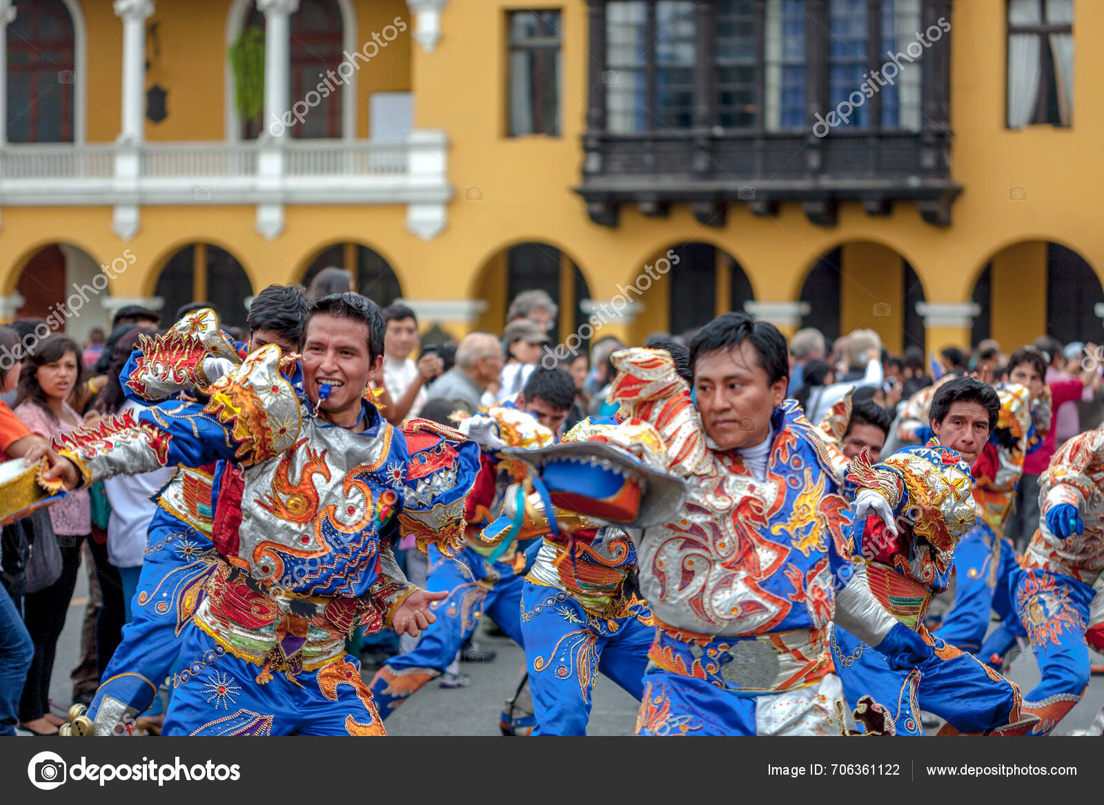 Candelaria Festival Folkloric Dances Typical Costumes Lima Peru — Stock ...