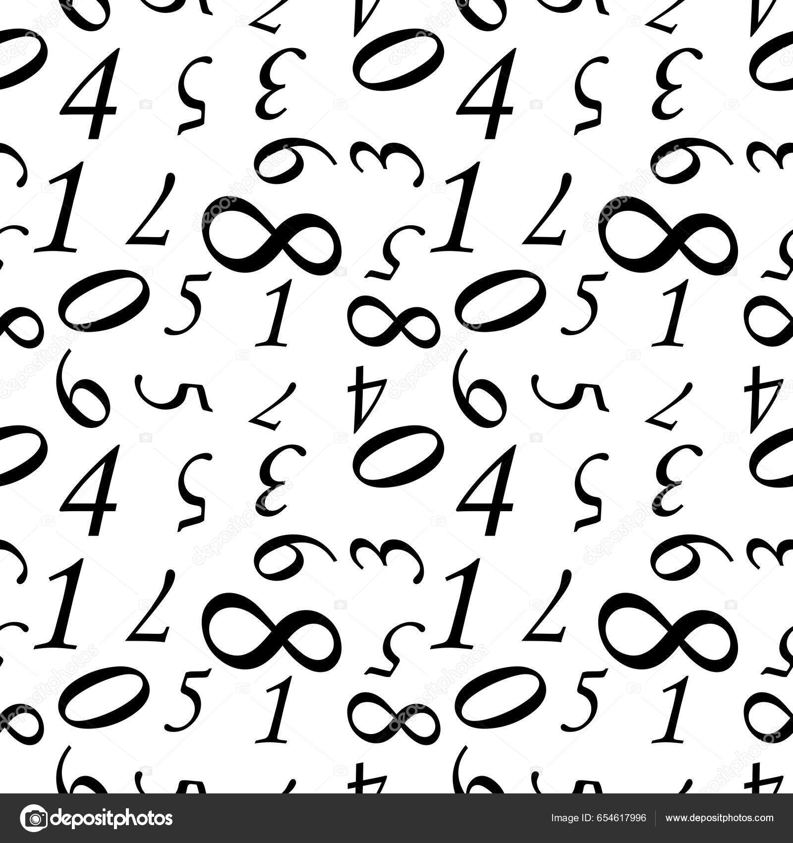 Black Numbers Background Isolated White Background — Stock Photo ...
