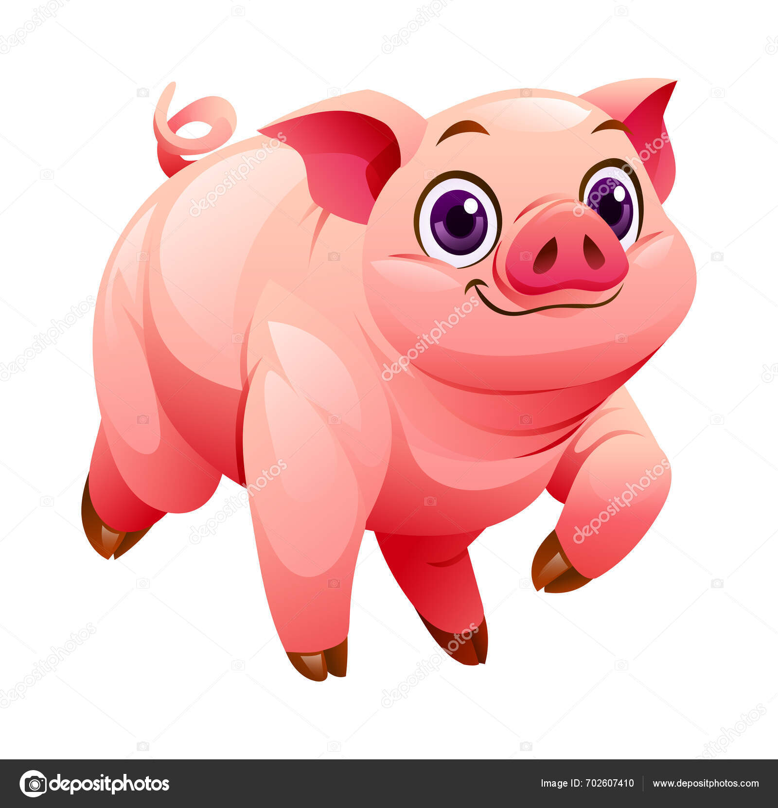 Image vectorielle Joli Porc Marchant Illustration Vectorielle Dessin ...