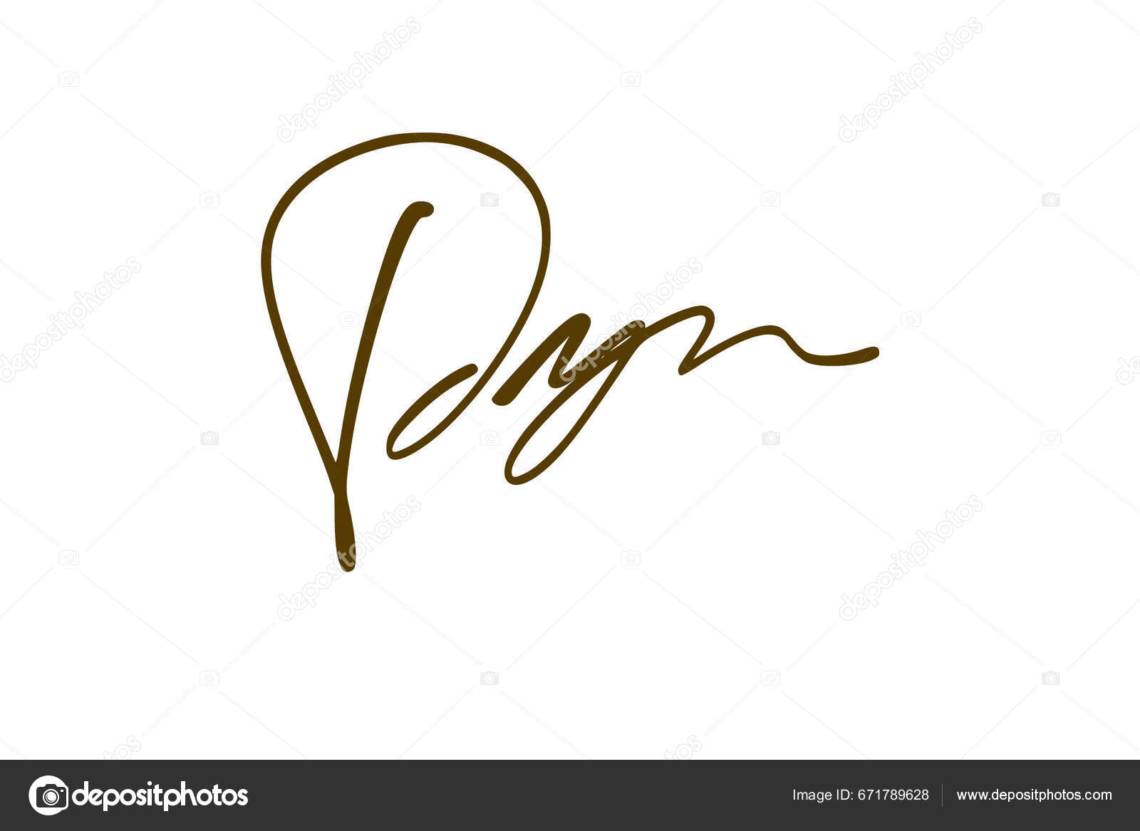 Firma Letras Alfabeto Diseño Ilustración Vector de stock por ...