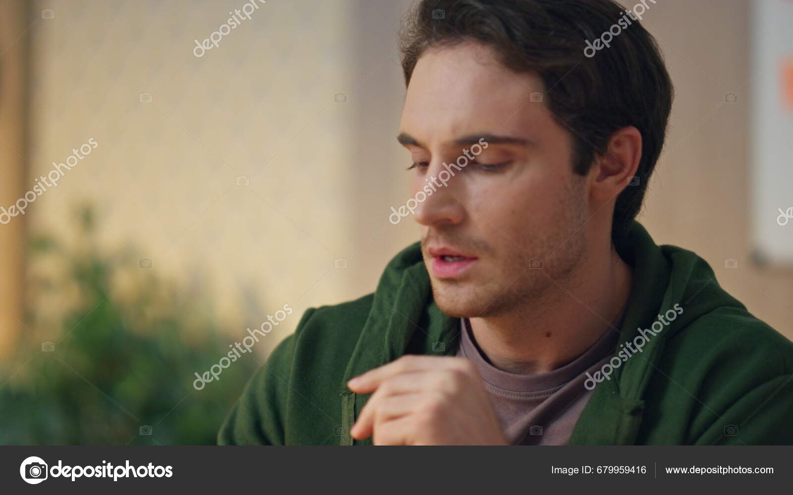 Pensive Creator Holding Ball Thinking Office Close Thoughtful Startuper ...