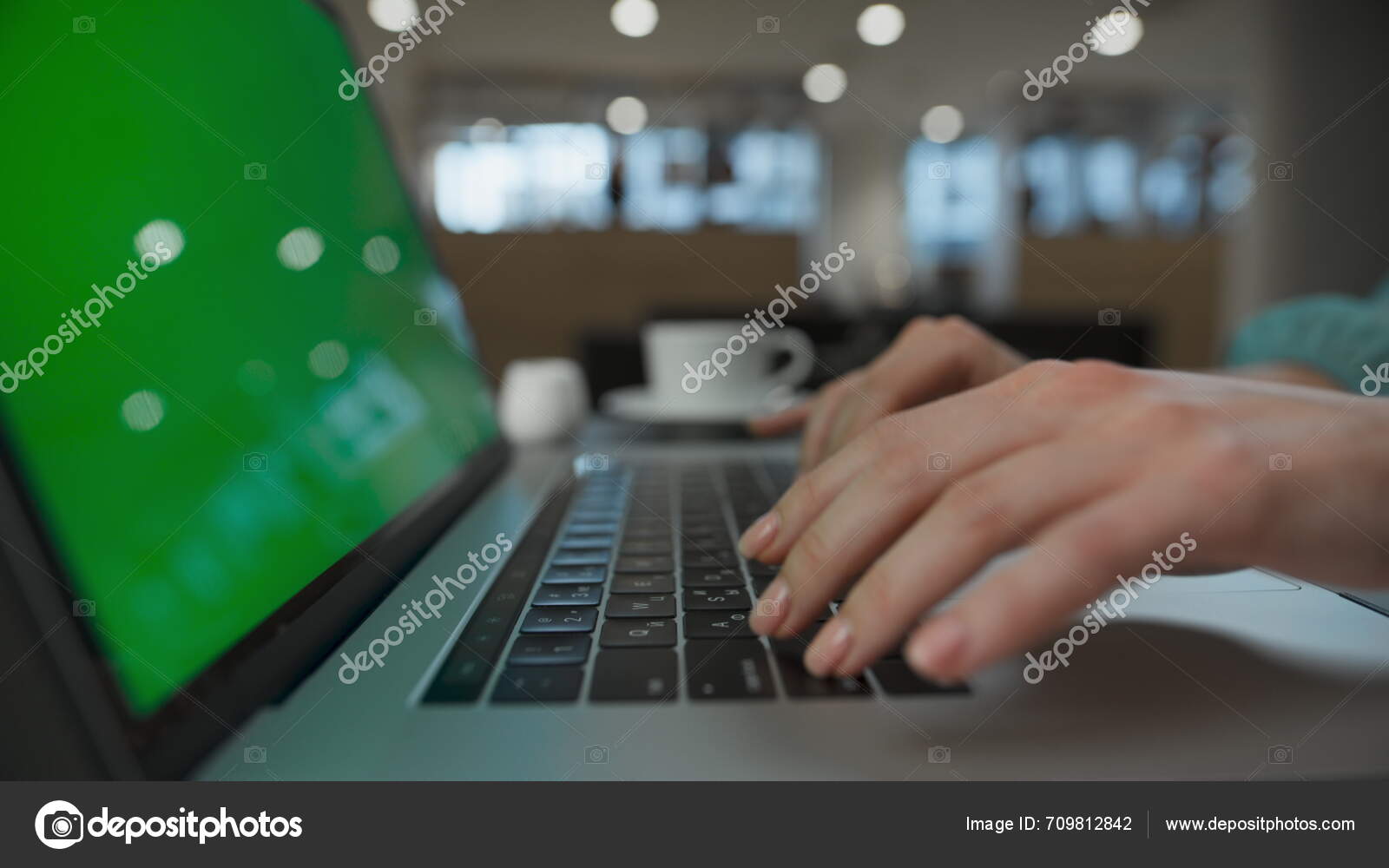 Executive Arms Pushing Buttons Green Screen Computer Cabinet Closeup ...