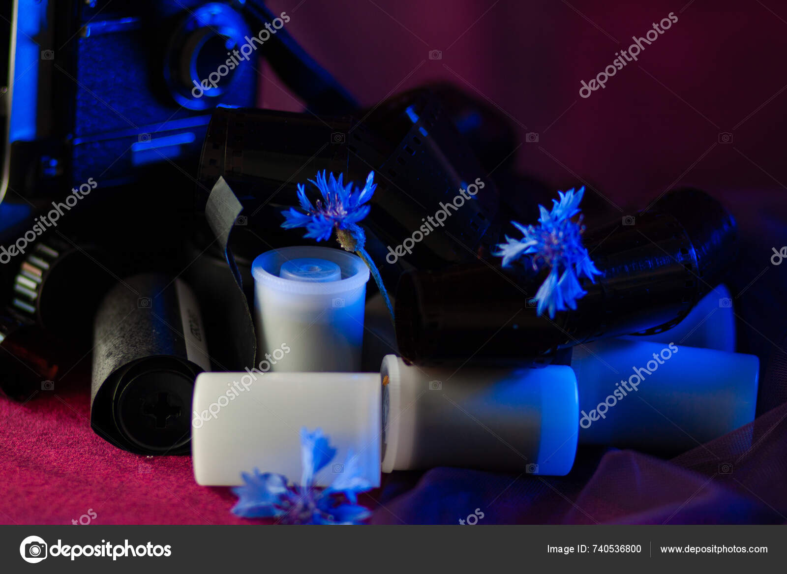 Small Plastic Containers Photographic Old Films Lie Heap Next ...