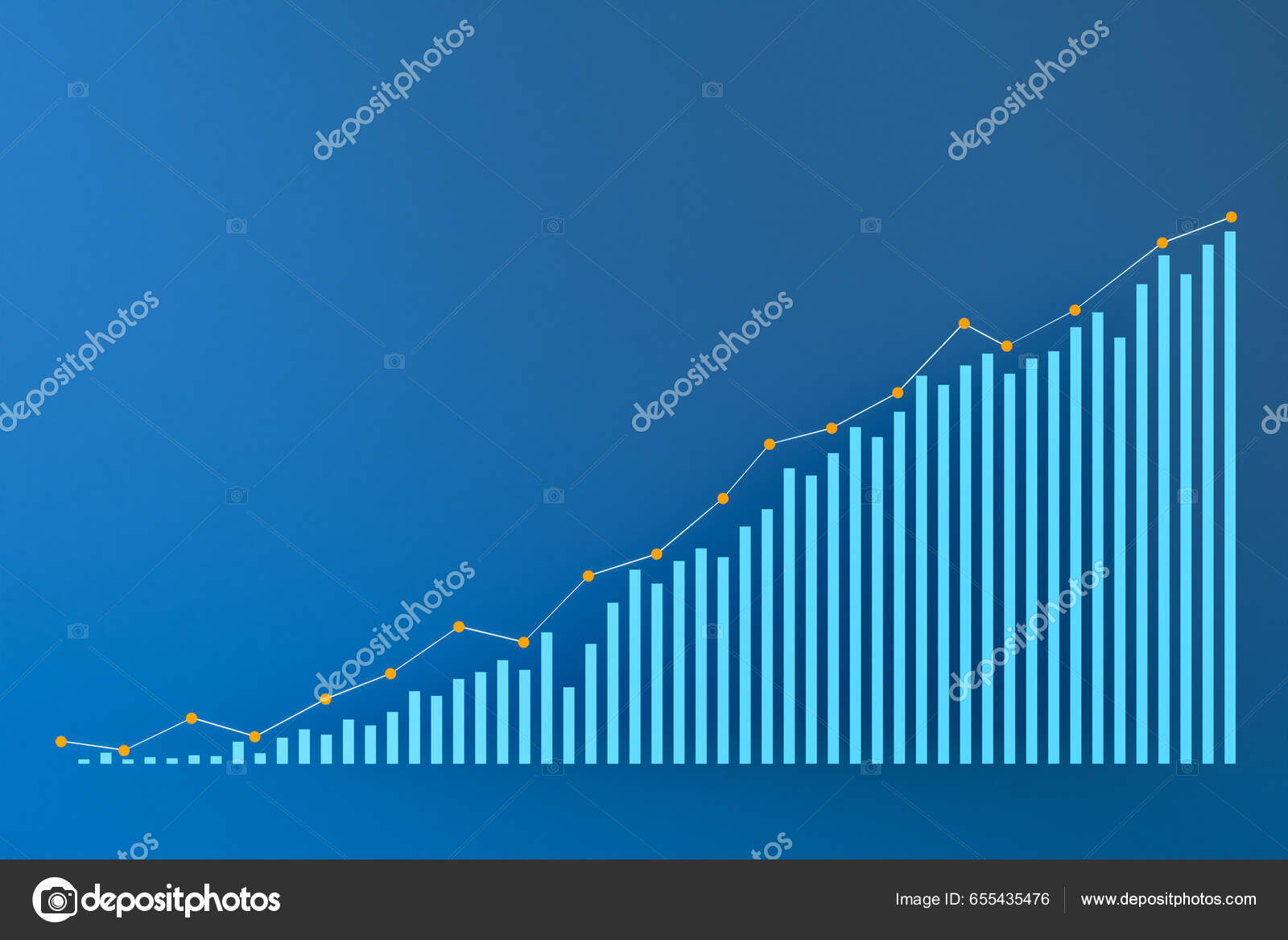 Bar Chart Increases Growing Business Business Chart Rising Columns Line ...