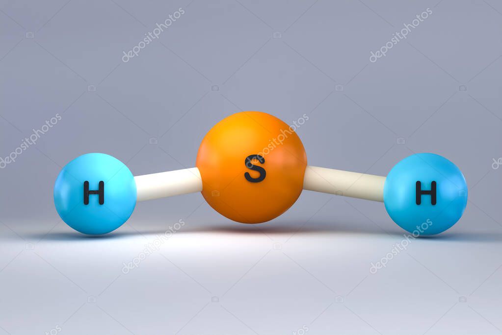 Sulfuro de hidrógeno. Molécula de agua H2S como modelo. Compuesto de ... Sulfuro de hidrógeno. Molécula de agua H2S como modelo. Compuesto de ...