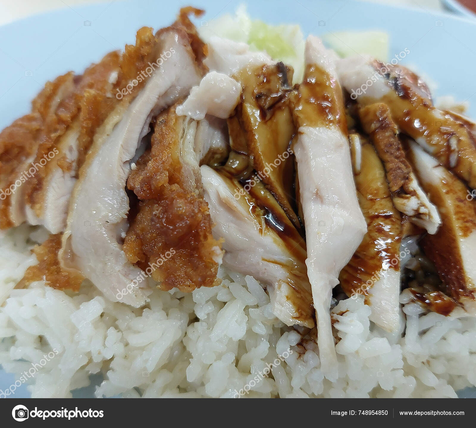 Dish Steamed Rice Boiled Fried Chicken — Stock Photo © Amazingness ...