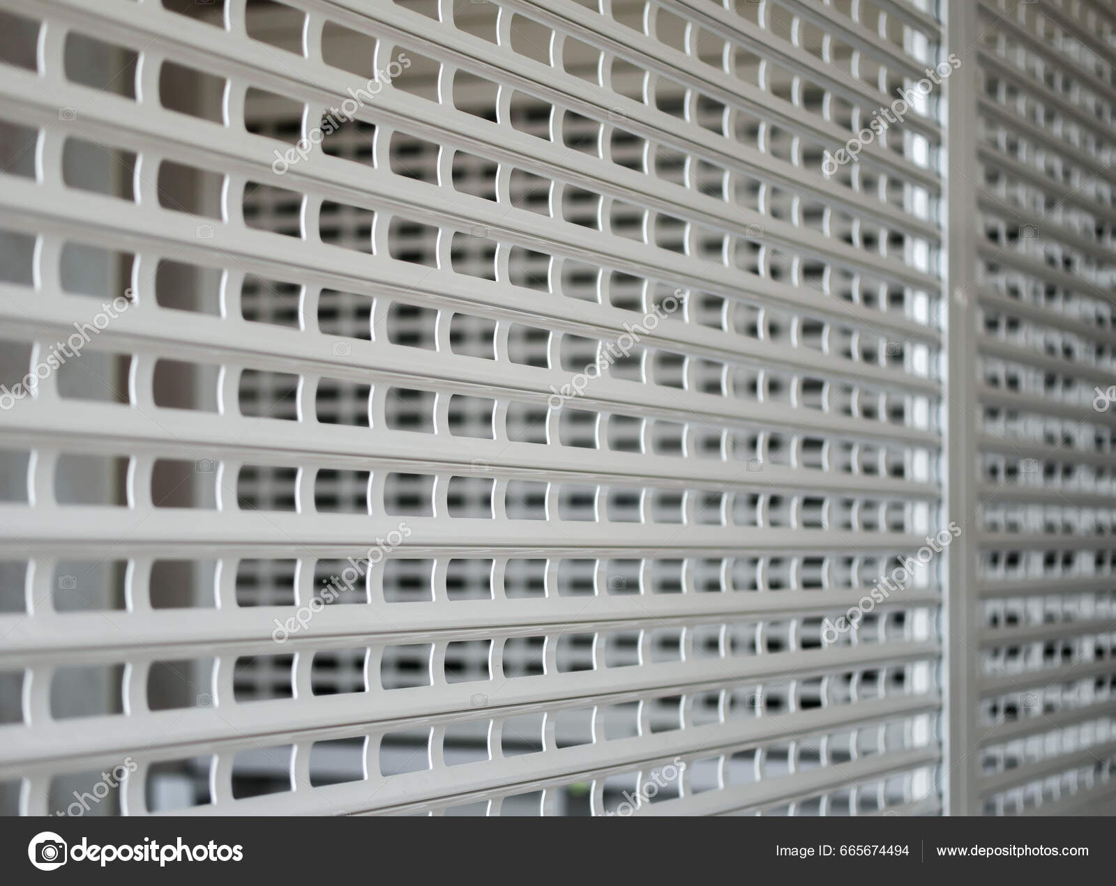 Barred White Profile Grate Part Room Selective Focus — Stock Photo ...