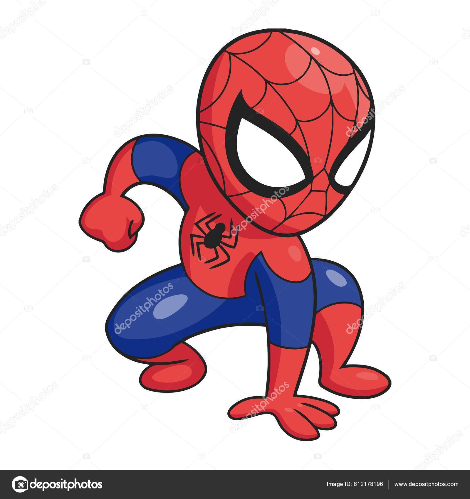 Ilustración Vectorial Dibujos Animados Super Spiderman Vector de stock ...