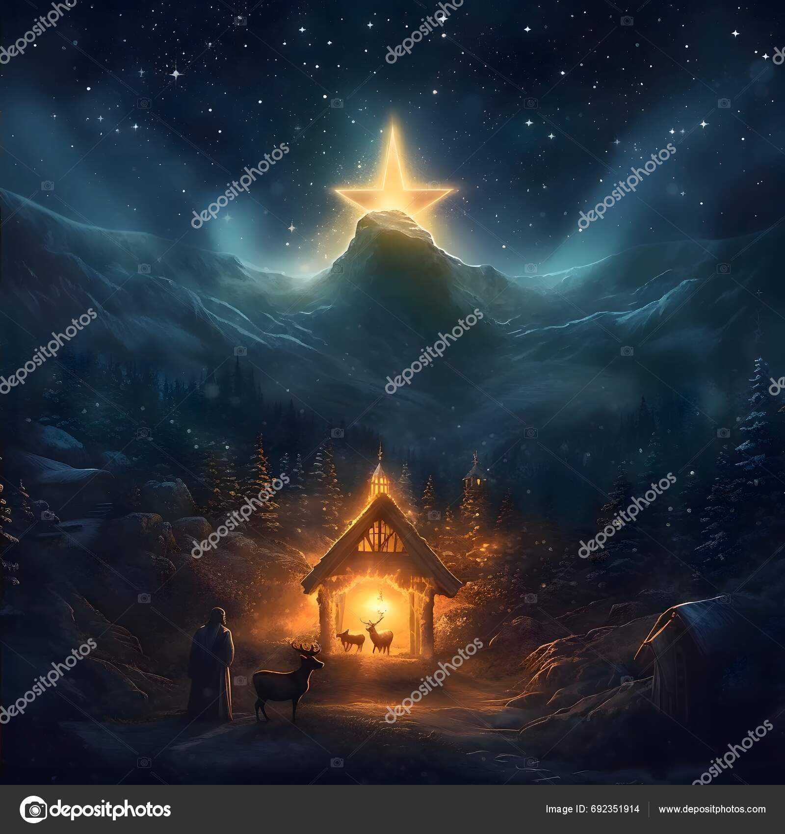 Bethlehem's Stable Night Nativity Christ Lord Christmas Star Symbol ...