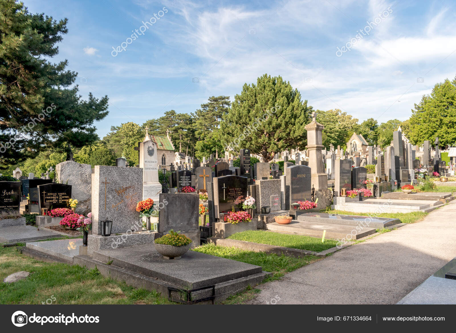 Vienna Austria July 2023 Hietzing Cemetery Notable Personalities Rest ...