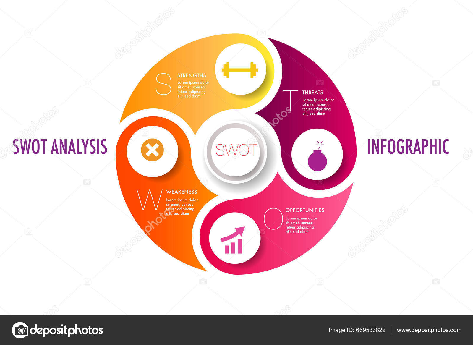 Infographic Template Swot Analysis Marketing Can Apply Diagram ...