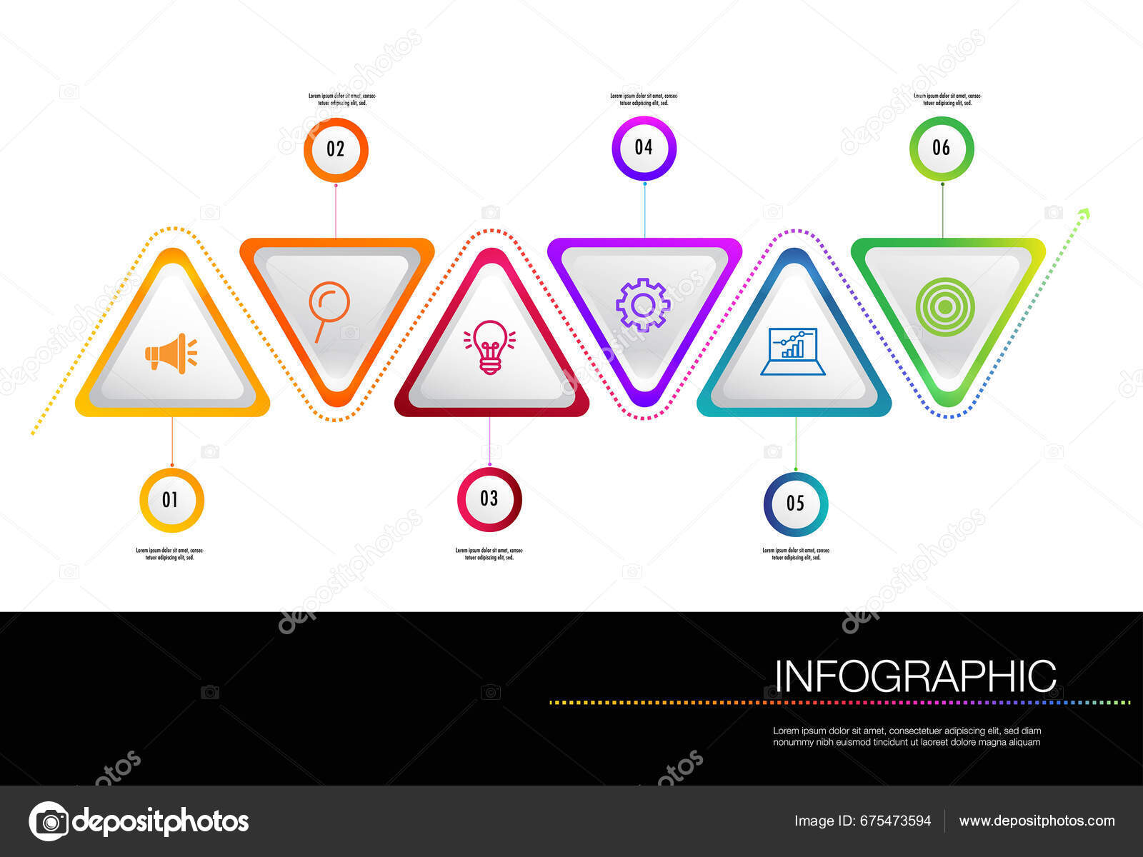 Infographic Step Triangle Shape Road Map Business Chart Present Data ...
