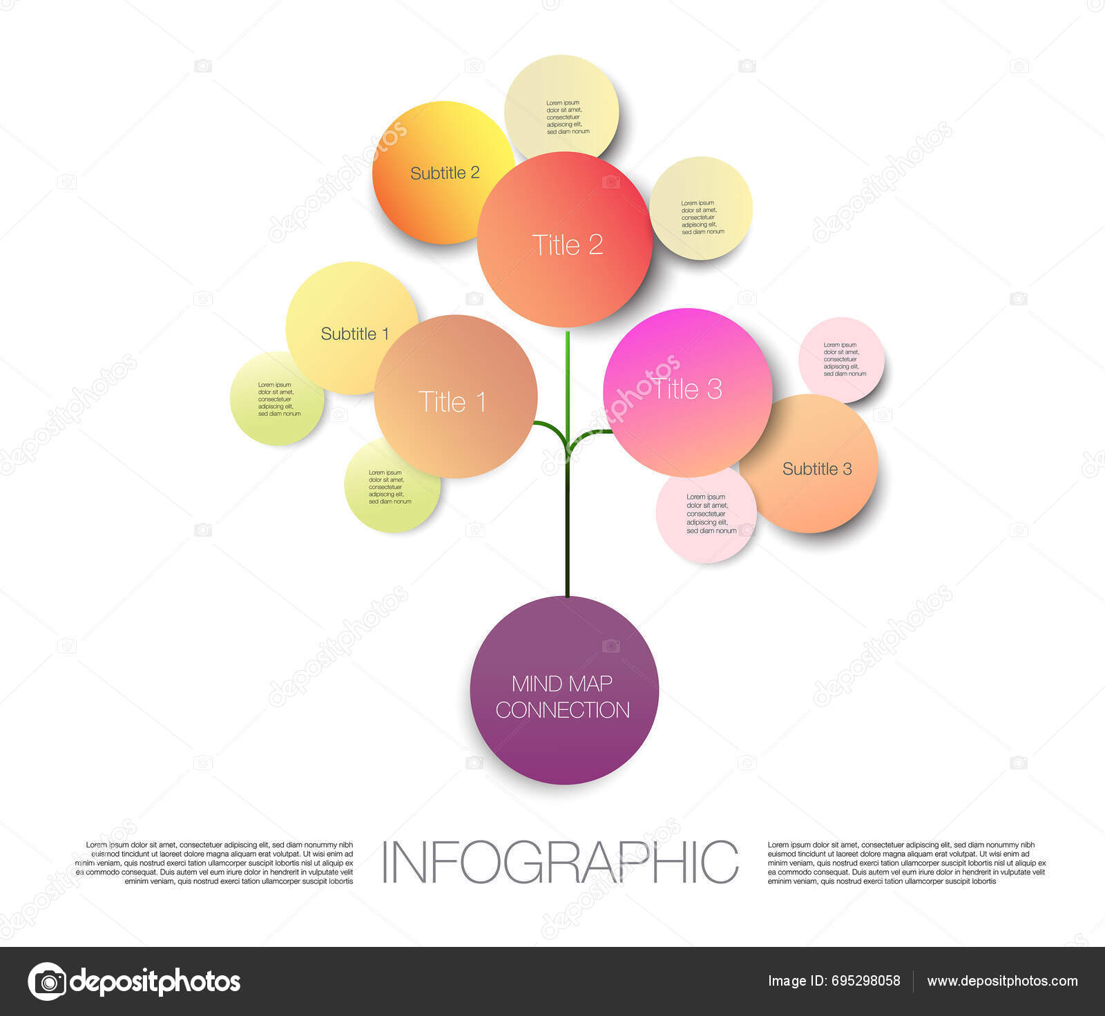 Image vectorielle Carte Mentale Connexion Infographique Tableau ...