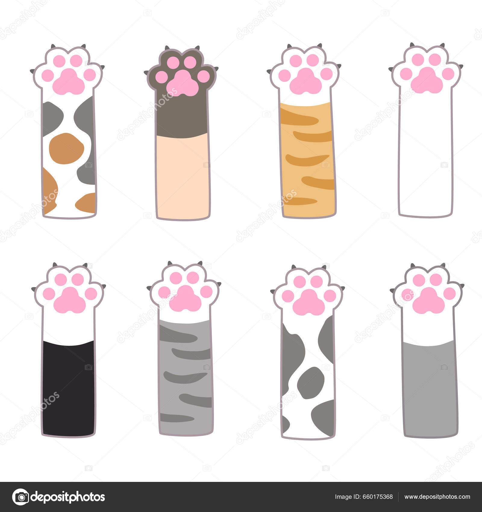 Illustration Various Types Cat Hands Feet Stock Vector by ©mellohoyang ...