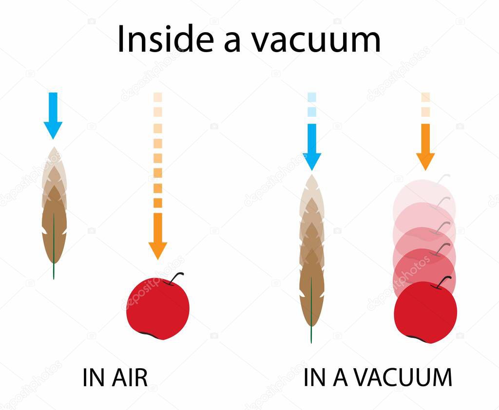 ilustración de la física, movimiento de un objeto que cae libre, En el ...
