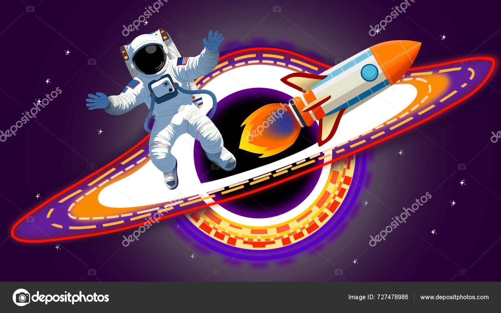 Black Holes Swallow Everything Astronaut Exploring Cosmos Spaceship ...