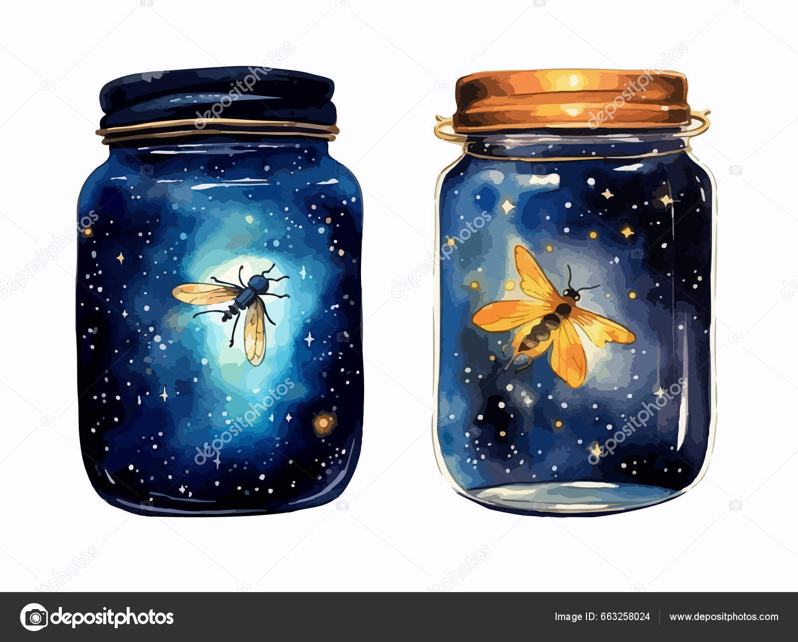 Firefly Mason Jar Clipart