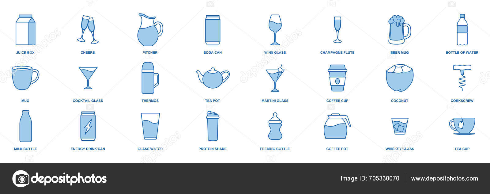 Drink Icon Set Included Icons Beer Mug Folder Tea Pot Stock Vector by ©luffysulthon@gmail.com ...