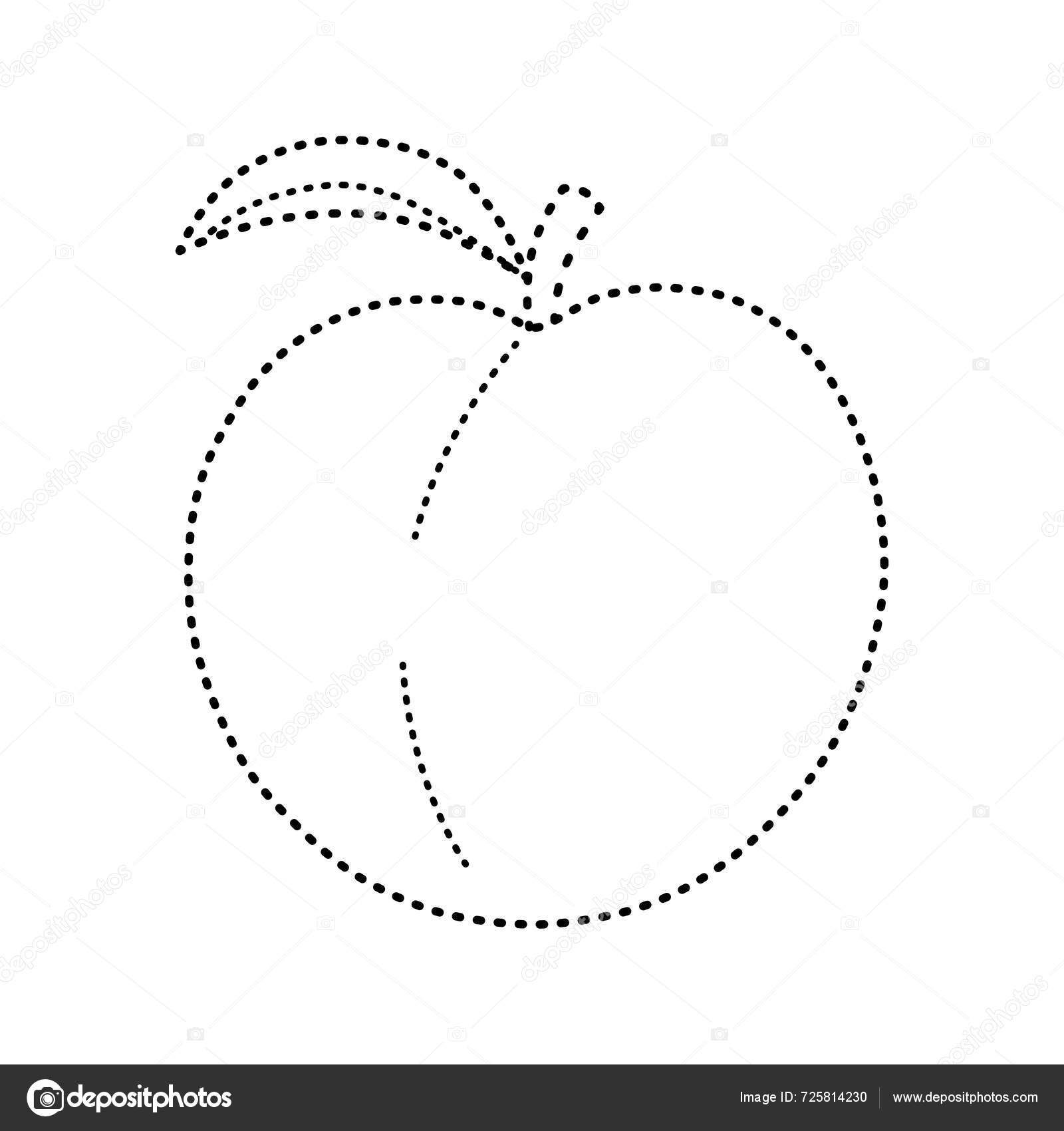 Dotted Line Drawing Nectarine Children's Drawing Practice You Can Use ...