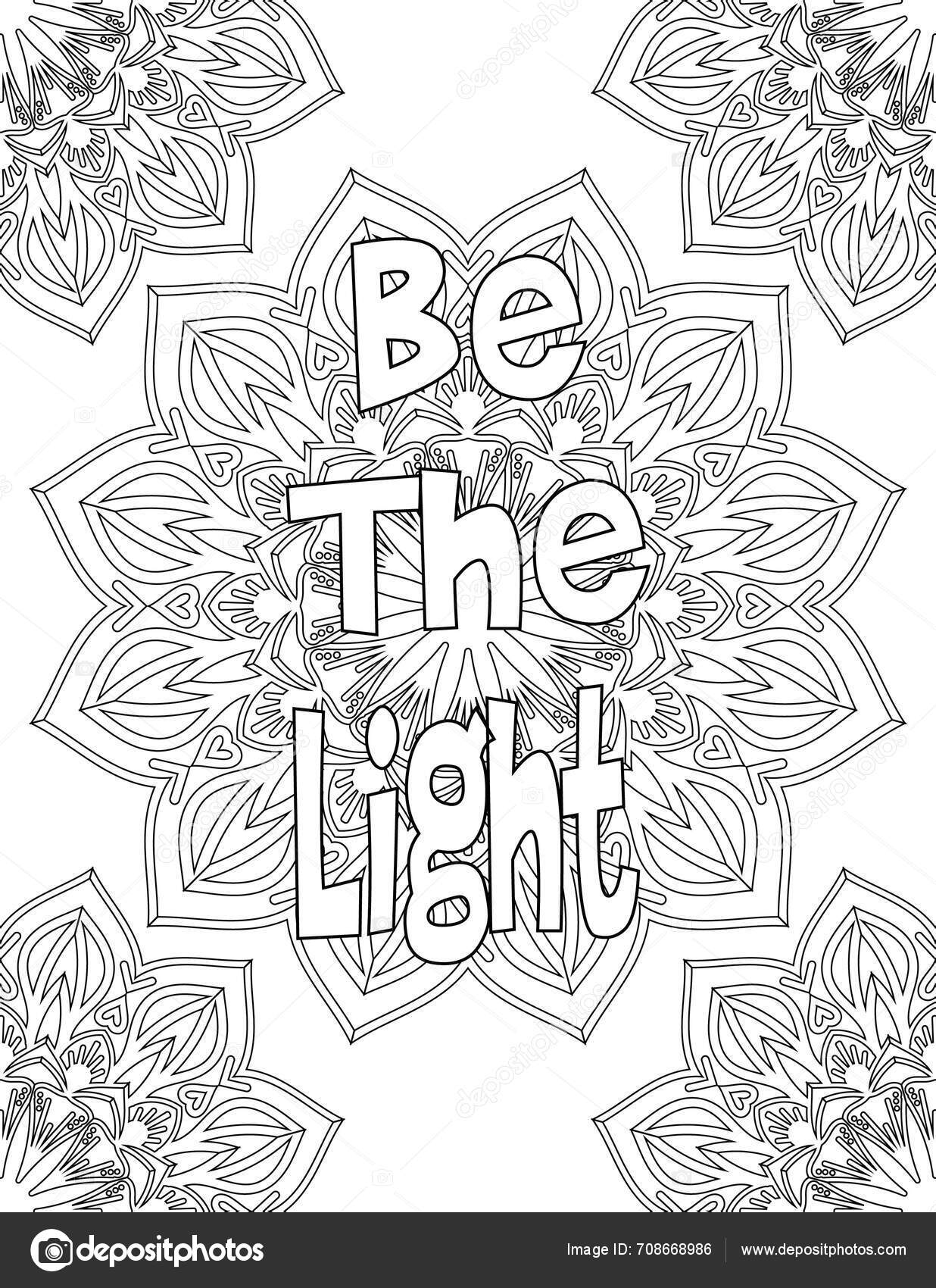 Motivational Mandala Coloring Pages Adults Kids Self Acceptance Self ...