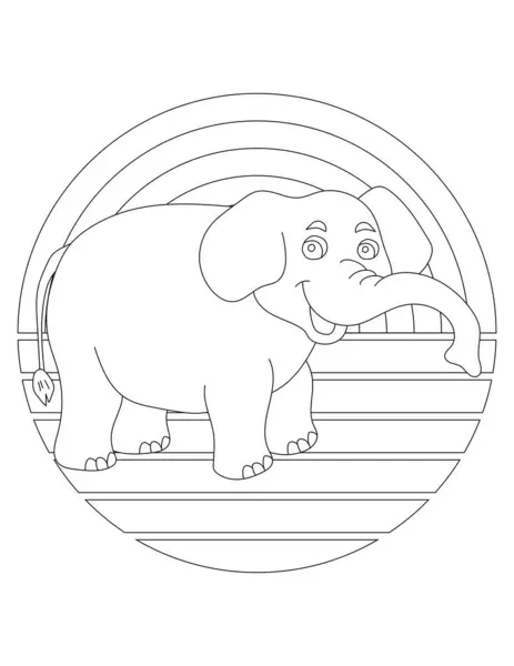 Elephant Coloring Page Wild Animal Coloring Page Kids Who Love — Stock ...