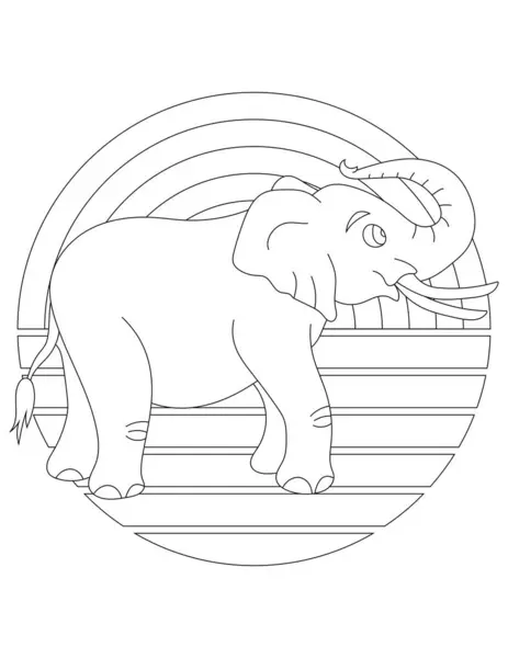 Elephant Coloring Page Wild Animal Coloring Page Kids Who Love — Stock ...