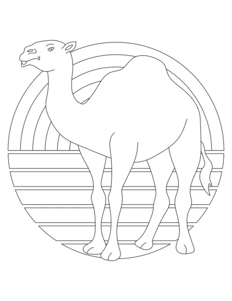 Camel Coloring Page Wild Animal Coloring Page Kids Who Love — Stock ...