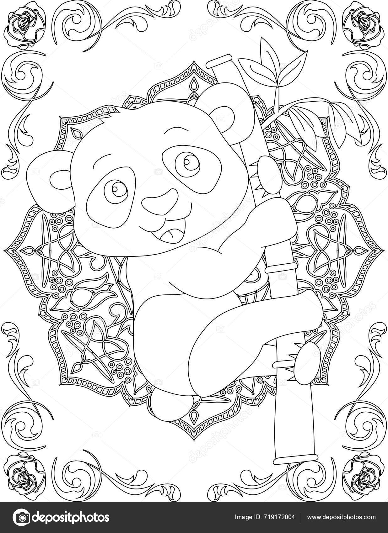 Panda Mandala Coloring Page Printable Coloring Worksheet Kids Adults ...