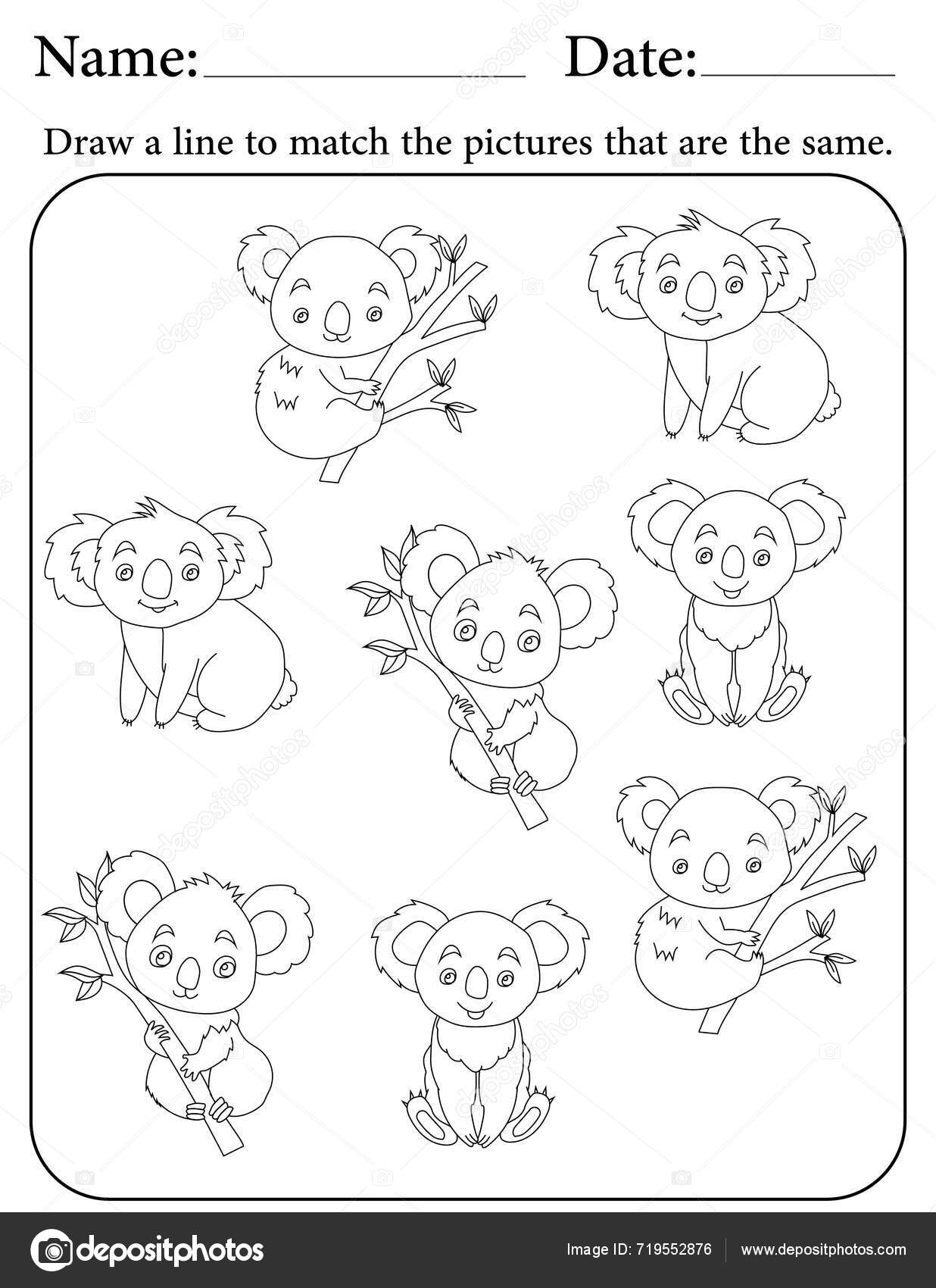 Koala Puzzle Printable Activity Worksheet Kids Educational Resources ...
