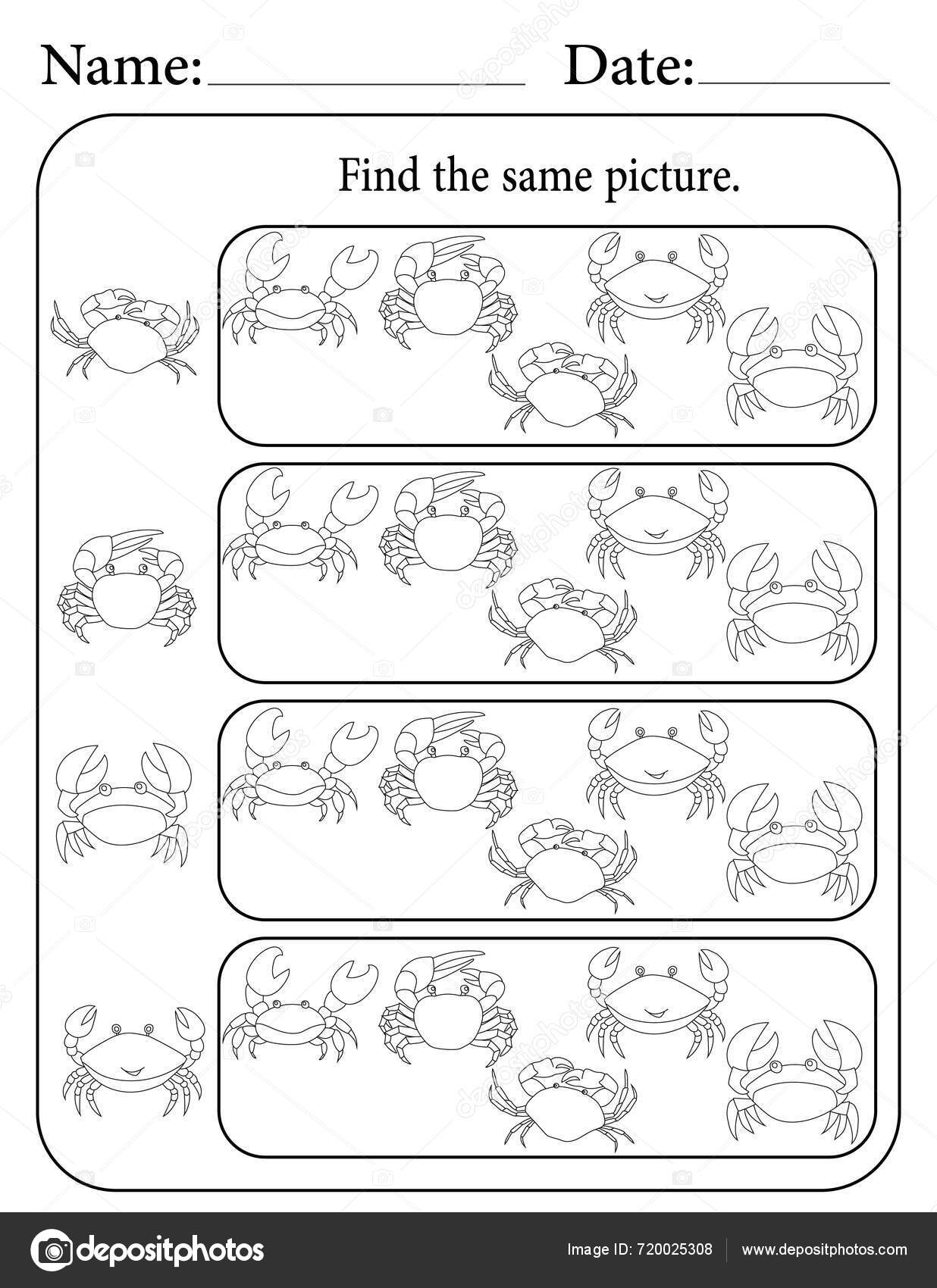 Crab Puzzle Printable Activity Worksheet Kids Educational Resources ...