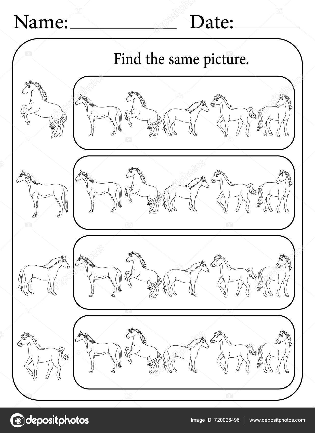 Horse Puzzle Printable Activity Worksheet Kids Educational Resources ...