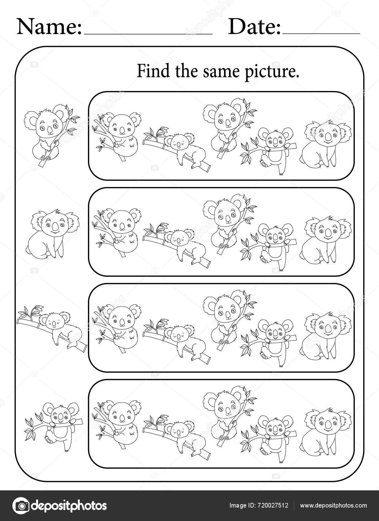 Koala Puzzle Printable Activity Worksheet Kids Educational Resources ...