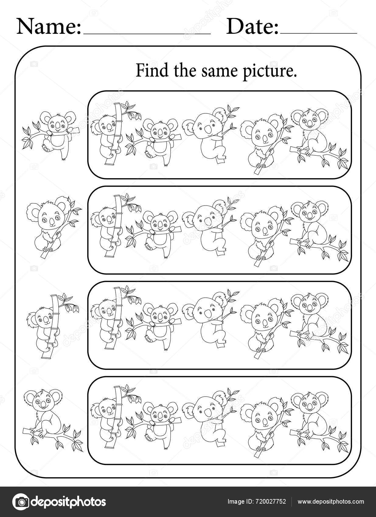 Koala Puzzle Printable Activity Worksheet Kids Educational Resources ...