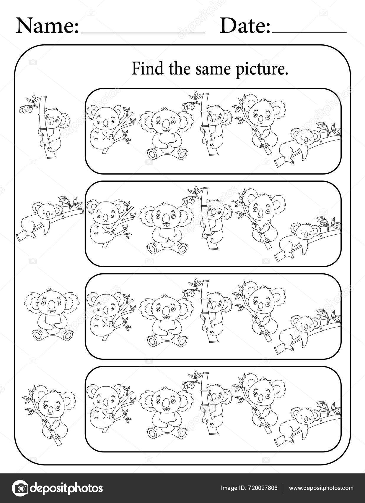 Koala Puzzle Printable Activity Worksheet Kids Educational Resources ...