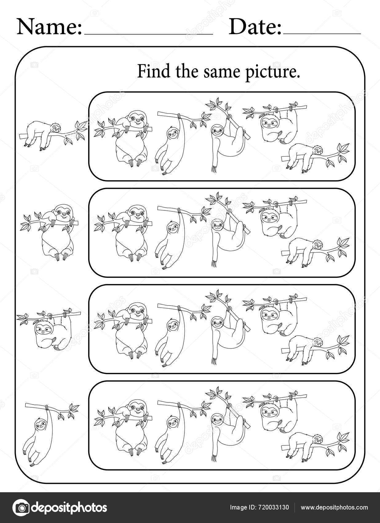 Sloth Puzzle Printable Kids Activity Worksheet Educational Resources ...