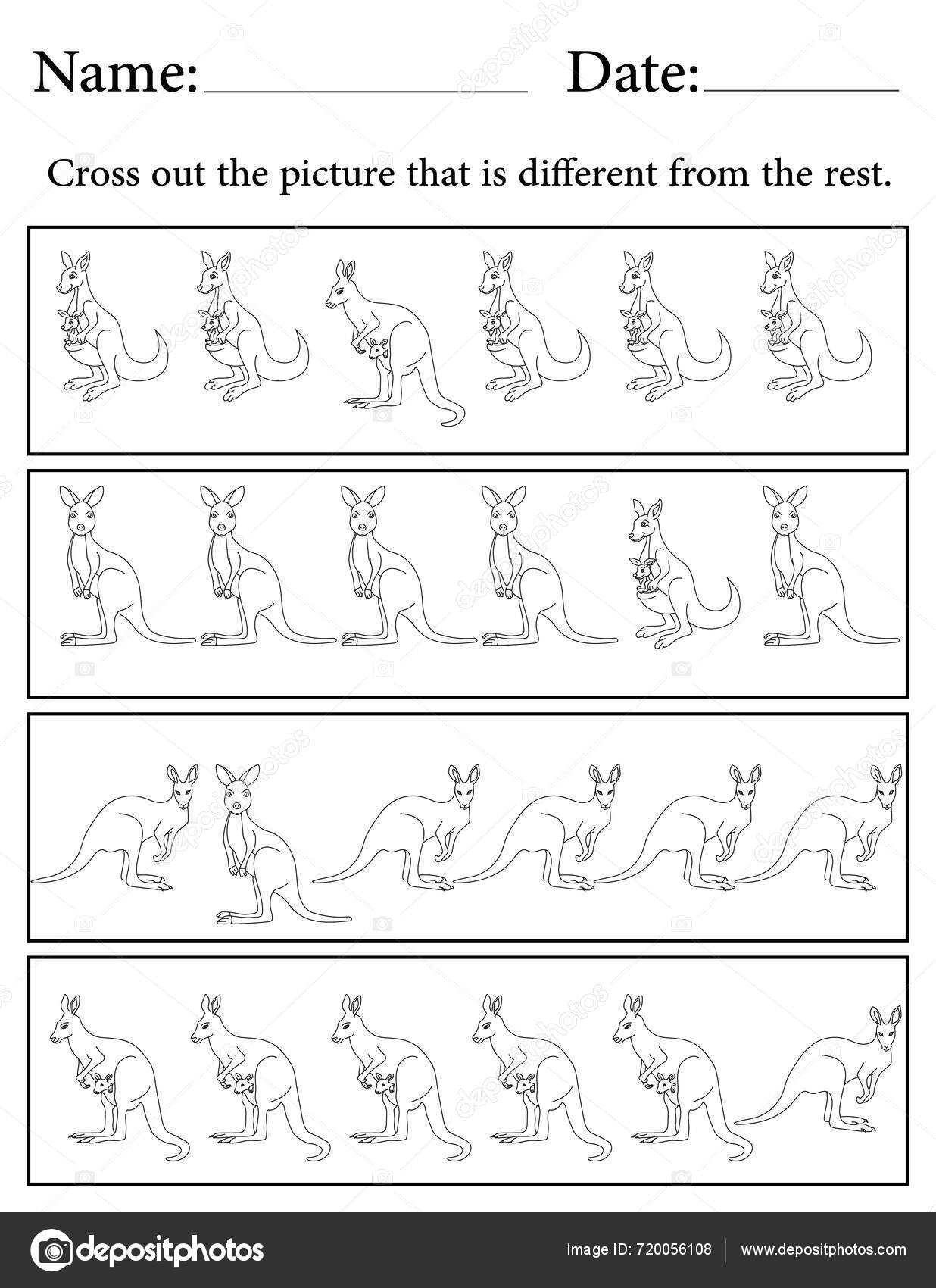 Kangaroo Puzzle Printable Kids Activity Worksheet Educational Resources ...