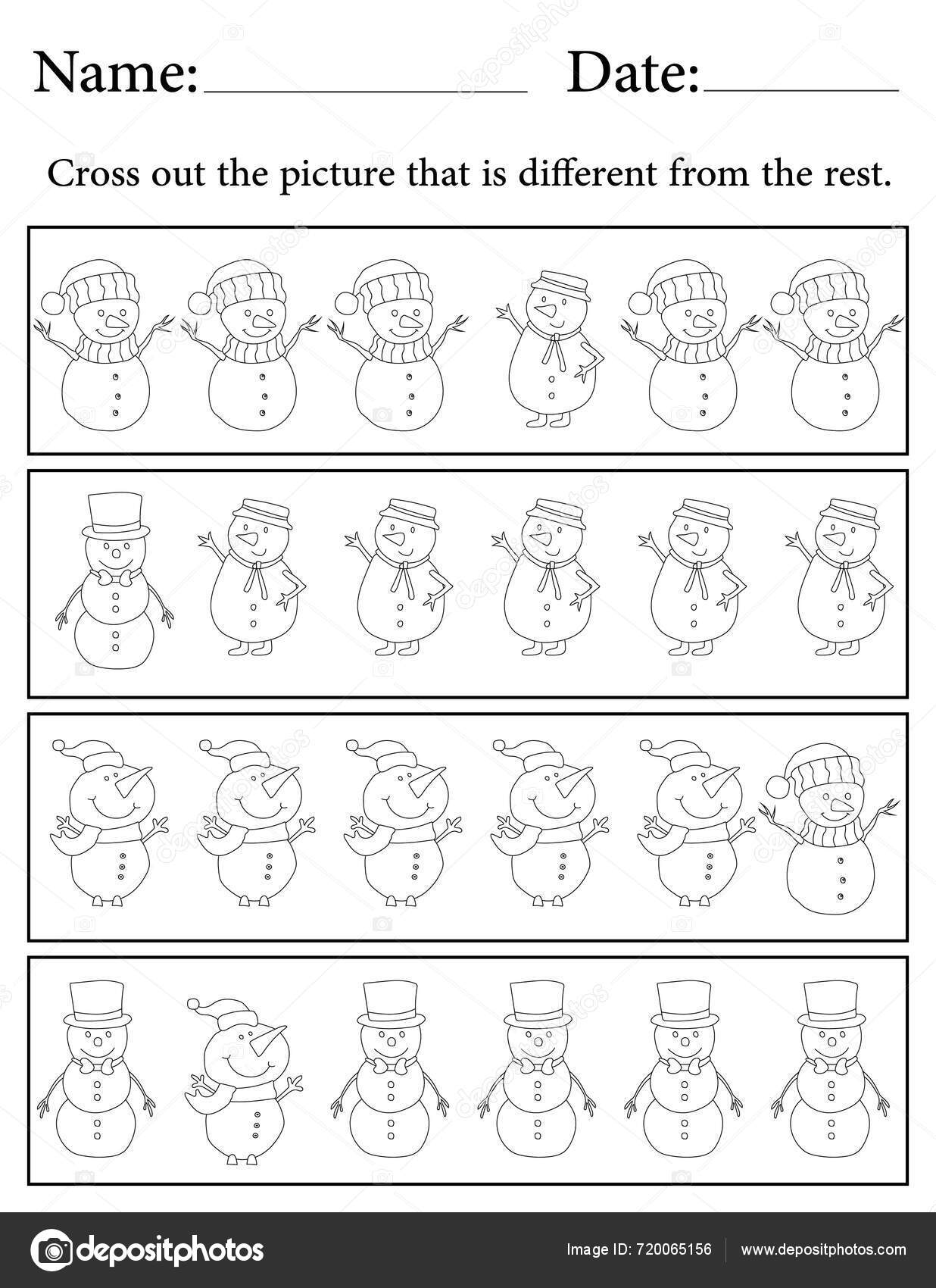 Snowman Puzzle Printable Kids Activity Worksheet Educational Resources ...