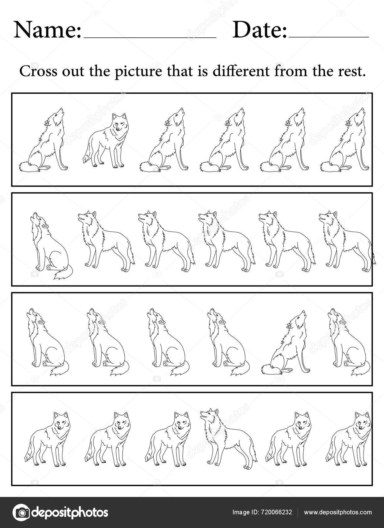 Wolf Puzzle Printable Kids Activity Worksheet Educational Resources ...