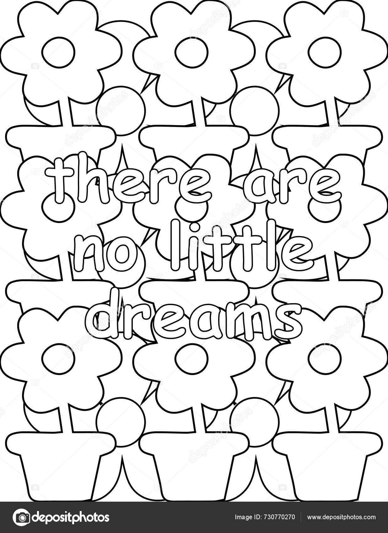 Printable Floral Coloring Page Kids Adults Positive Quote Self Love ...