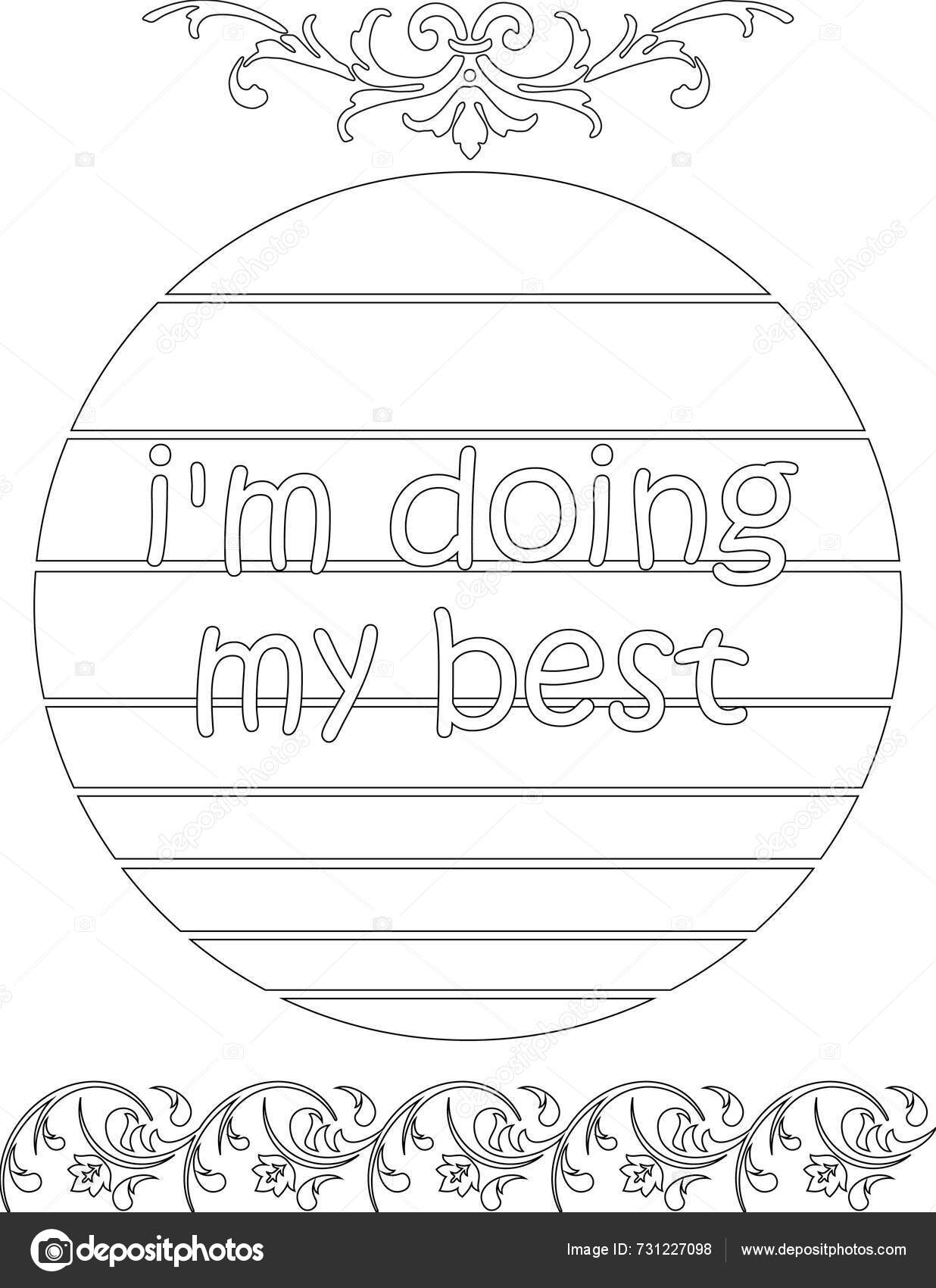 Printable Motivational Coloring Page Kids Adults Affirmation Quote Self ...