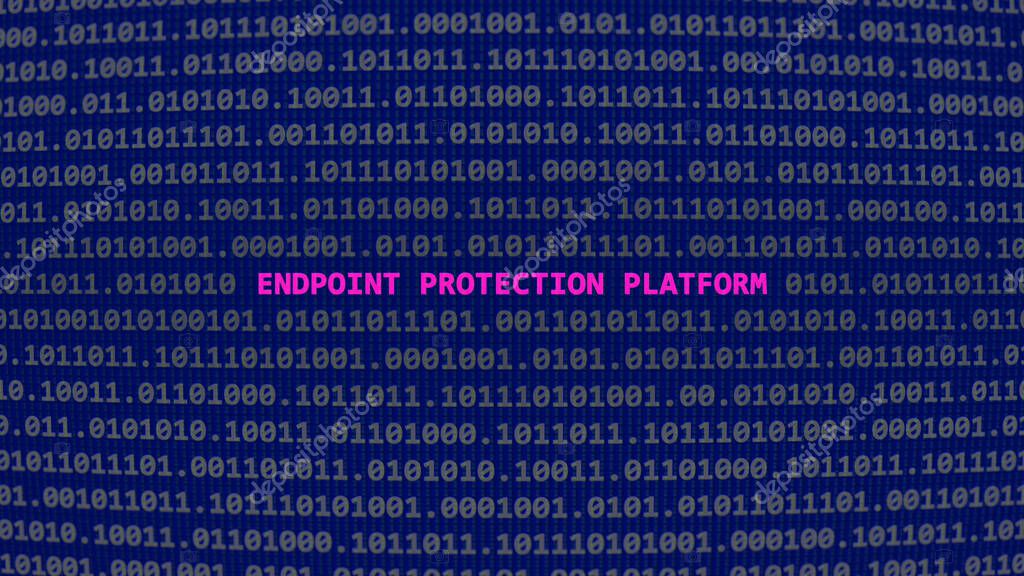 Plataforma de protección de endpoints de ataque cibernético. Texto de vulnerabilidad en estilo ...