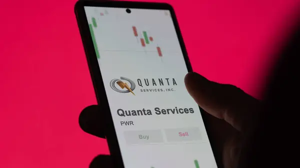 Abril 2024 Houston Texas Primer Plano Logotipo Quanta Services Pantalla ...