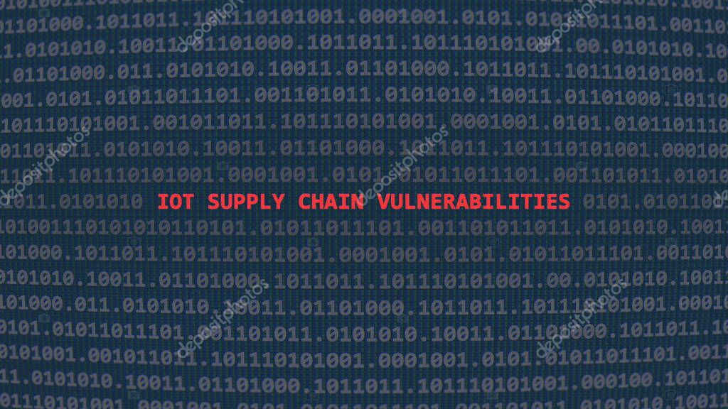 Ciberataque iot vulnerabilidades de la cadena de suministro. Texto de vulnerabilidad en estilo ...