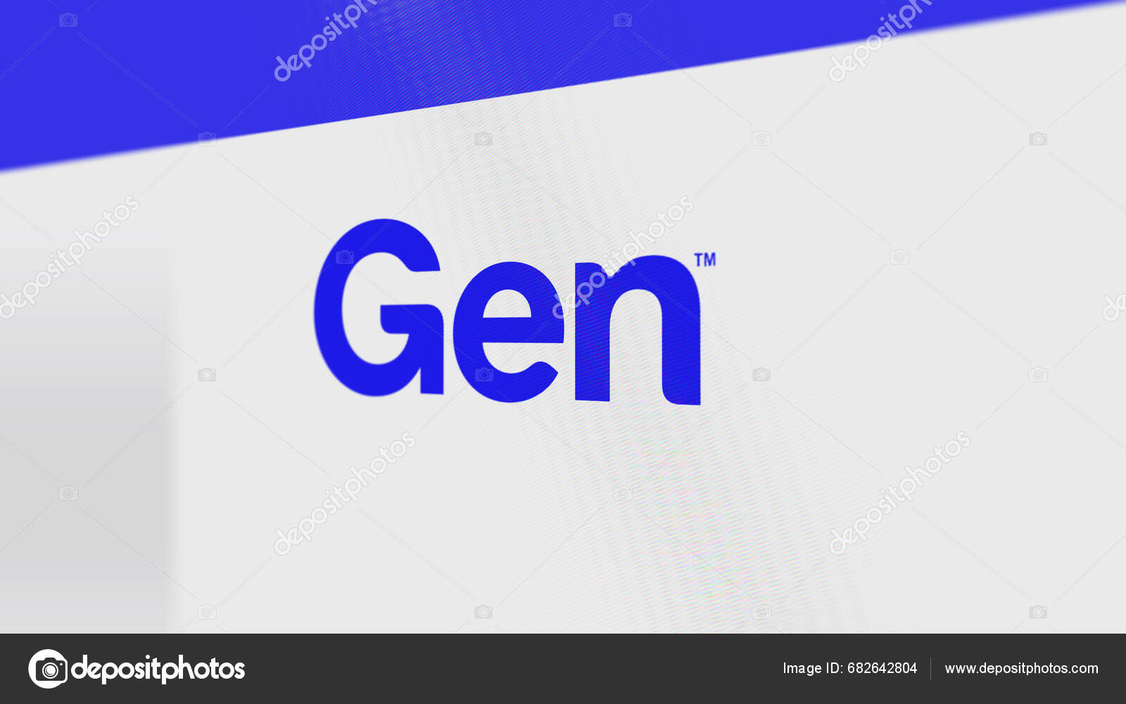 Logo Gen Digital White Wall Screens Gen Digital Brand Device – Stock ...